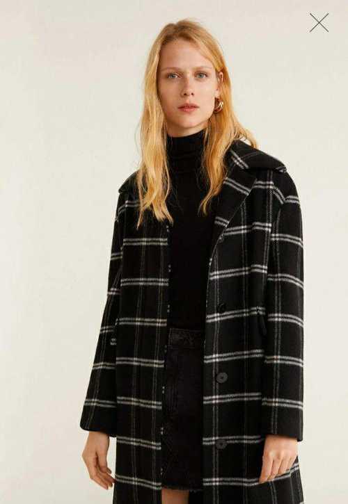 Клетчатое пальто mango oversize