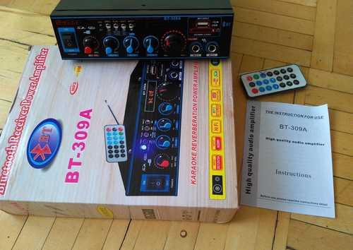 Усилитель BT 309 ресивер BT FM MP3 SD USB караоке