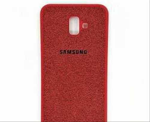 Чехол накладка для Samsung с тканевой вставкой