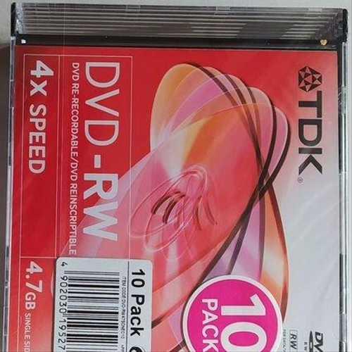 Диски TDK DVD-RW 4x 4.7Gb Slim case 10 pack