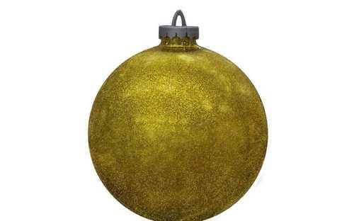 Елочный шар золотой 350мм,с глиттером лакированный