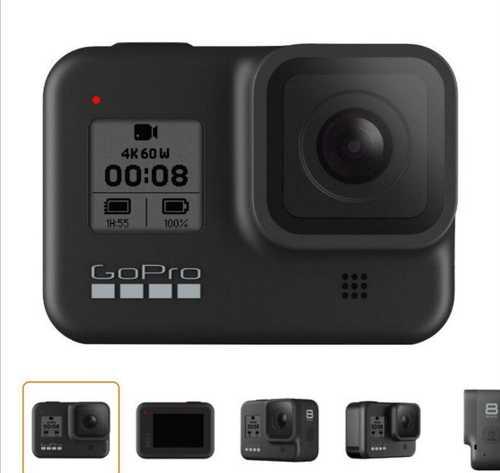 Камера GoPro Hero8Black Edition 4K, WiFi, черный