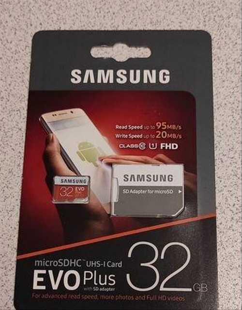 Карта Памяти MicroSD Micro SD Samsung EVO Plus 32