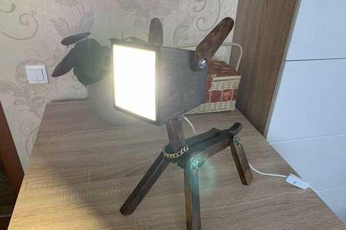 Деревянный светильник handmade собака