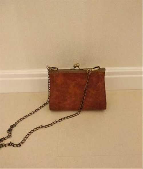 Сумка ридикюль из натуральной кожи (кожаная)