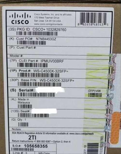 Новый Cisco WS-C4500X-32SFP+