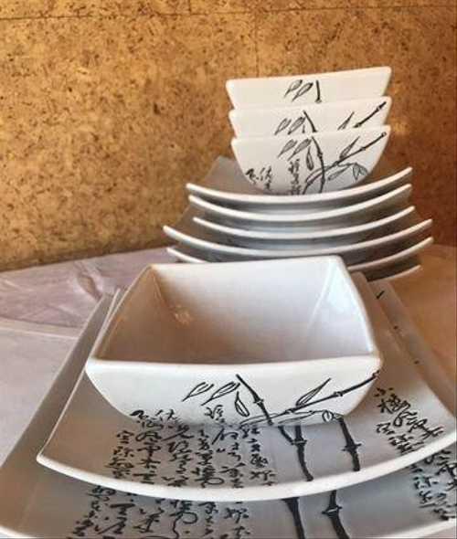 Комплект тарелок для суши сета. Восточный стиль