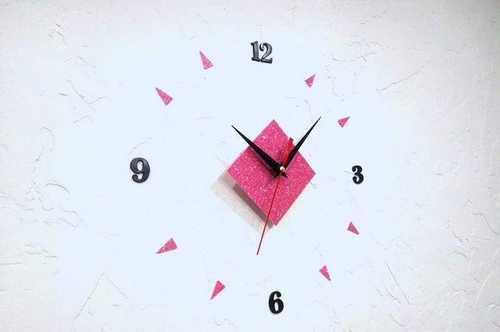 Настенные интерьерные 3D часы Розовые