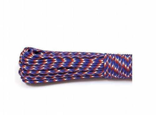 Paracord 550 red blue white camo #023 30 метров