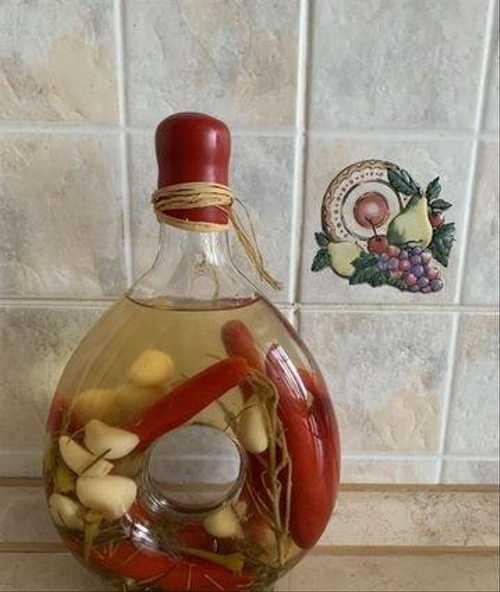 Бутылка стеклянная, декоративная, для кухни