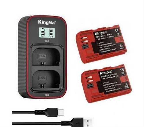 Зарядное устройство KingMa + 2шт LP-E6NH