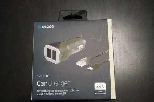Новое автомобильное зарядное устройство 2 USB 2.4A