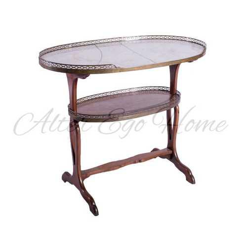 Старинный чайный столик с мраморной столешницей