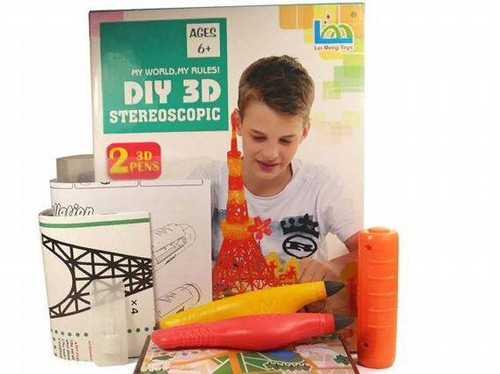 3D ручка DIY 3D Stereoscopic 2 картриджа + трафаре