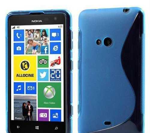 Нескользящий чехол для Nokia Lumia 625 (голубой) н