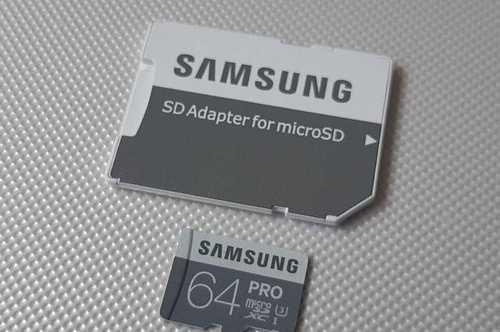 Карта памяти MicroSD Samsung Pro 64Gb