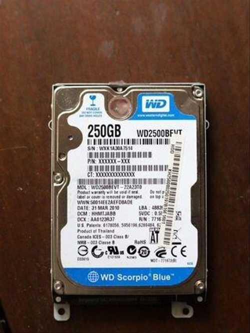 Жесткий диск WD Scorpio Blue 2.5" WD2500bevt 250gb