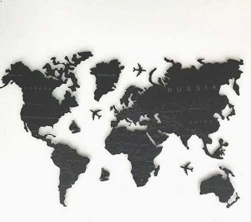 Карта мира металлическая