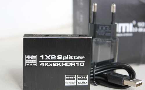 Сплиттер разветвитель 4K 60 Гц UHD hdmi 2,0 1x2