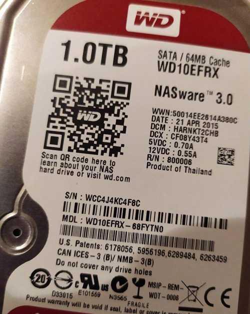 Жесткий диск WD Red 1tb NASware 3.0