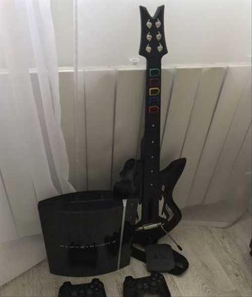 Playstation 3 80Gb + Guitar hero + 20 игр