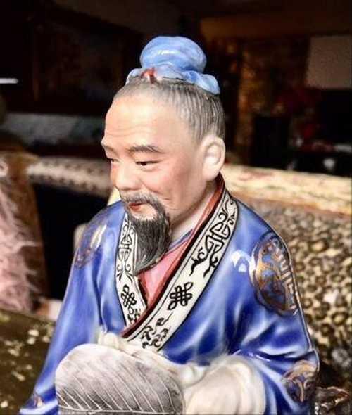 Старец с гусем Фарфор Старый Китай