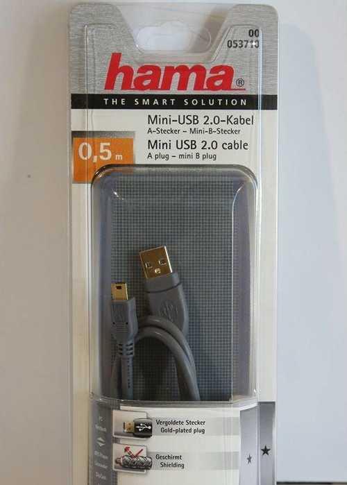 Шнур Переходник Hama USB 2.0 A - USB Mini B. Новый