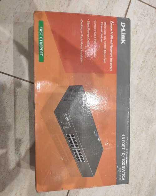 Коммутатор Dlink des 1016a, новый