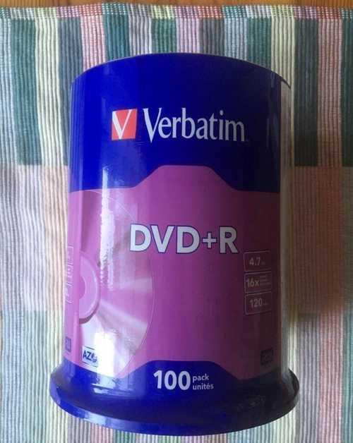 Диски DVD+R 4.7 Gb Verbatim (100 шт.)