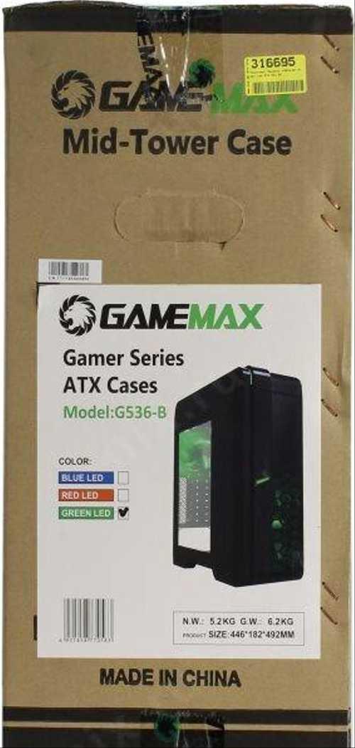 Компьютерный корпус gamemax g-536 black