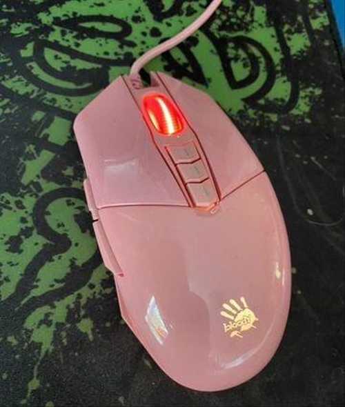 Игровая мышь bloody P91s розовая
