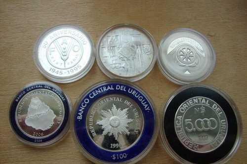 Уругвай песо 1998-2017 Корабли Фао Банк Серебро