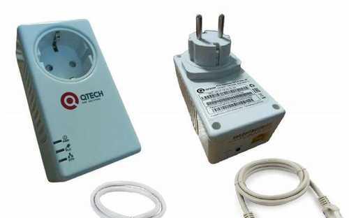 Комплект Powerline PLC адаптер qtech qpla-200v.2P