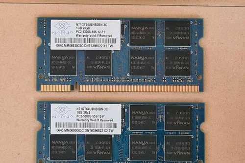Оперативная память SO-dimm 2 GB (2 1GB) DDR2 Nanya