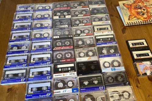 Аудиокассеты 43 штуки Sony, TDK, Basf