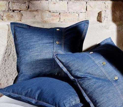 Чехол на подушку джинсовый. 50х50 см