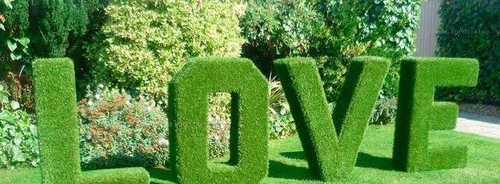 Объемные буквы из искусственной травы
