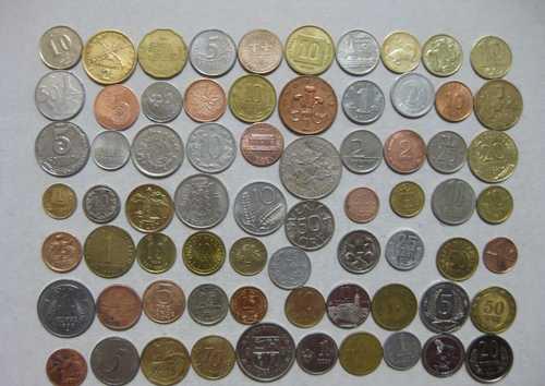 Подборка (коллекция) из 70 монет 70 стран мира