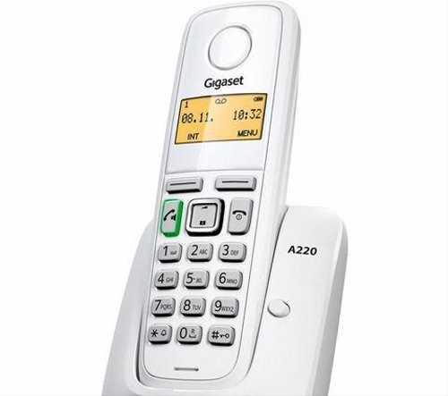 Телефон беспроводной (dect) gigaset A220, белый