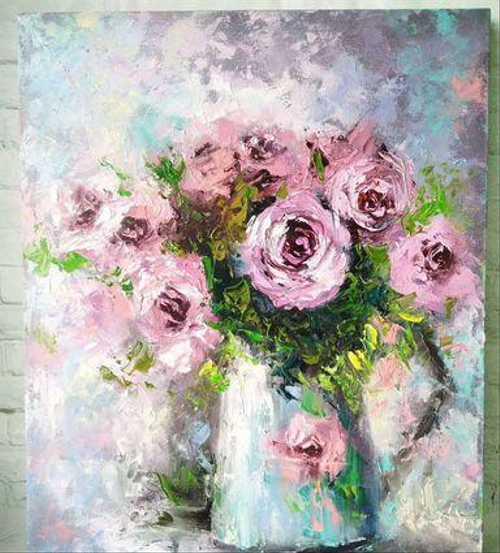 Картина маслом Букет садовых роз
