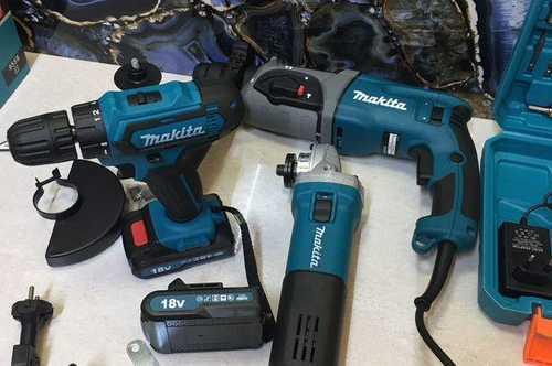 Шуруповерт+болгарка+перфоратор Makita