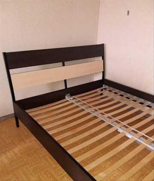 Кровать двуспальная trysil IKEA 160x200 с матрасом