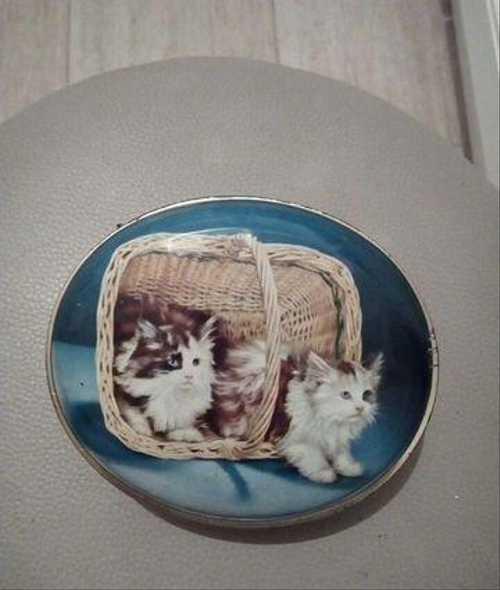 Коробка Жестяная «котята в корзине» Англия 20 век