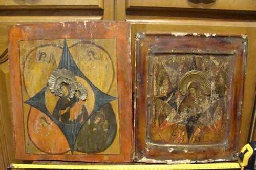 Неопалимая Купина Богородица икона ковчег 18-й век