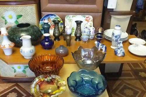 Фарфоровая посуда лфз СССР,вазочки,бронза,керамика