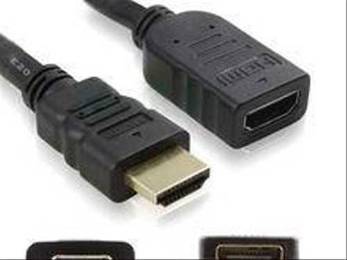 Удлинитель hdmi гнездо-штекер 0,5m - 5м