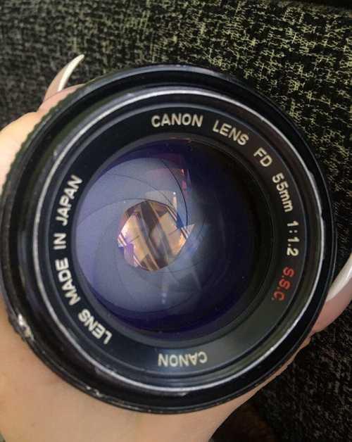 Объектив Canon lens fd 55mm 1:1.2 s.s.c