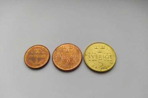 Монеты Шведская Крона - Набор 2016 из 3х штук