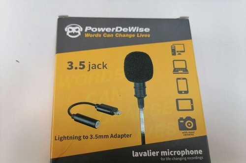 Микрофон петличный PowerDeWise для iPhone/пк