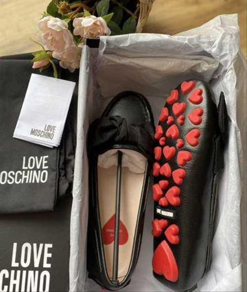 36-40 р. Мокасины кожа новые Love Moschino оригина